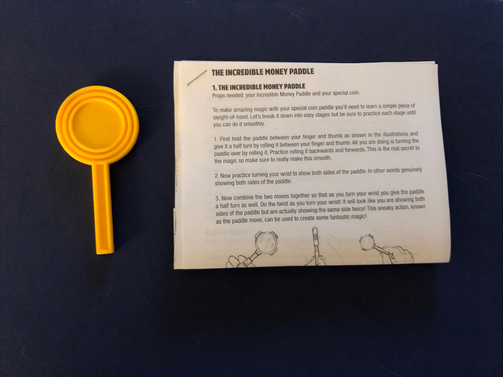 Vintage Magic Trick The Incredible Money Paddle W/ Printed Instructions ...