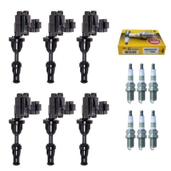 New Ignition Coil & NGK Spark Plug 6PCS for Infiniti J30/ Nissan 300ZX ...