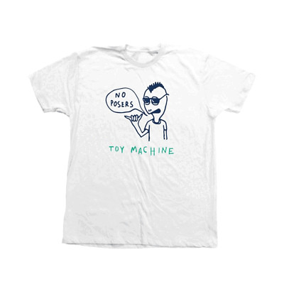 Toy Machine Skateboard T-Shirt No Posers White | eBay