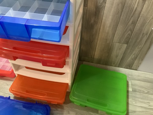 Lego Iris 6 Drawer Storage Compartment Tower Organization Toys | eBay