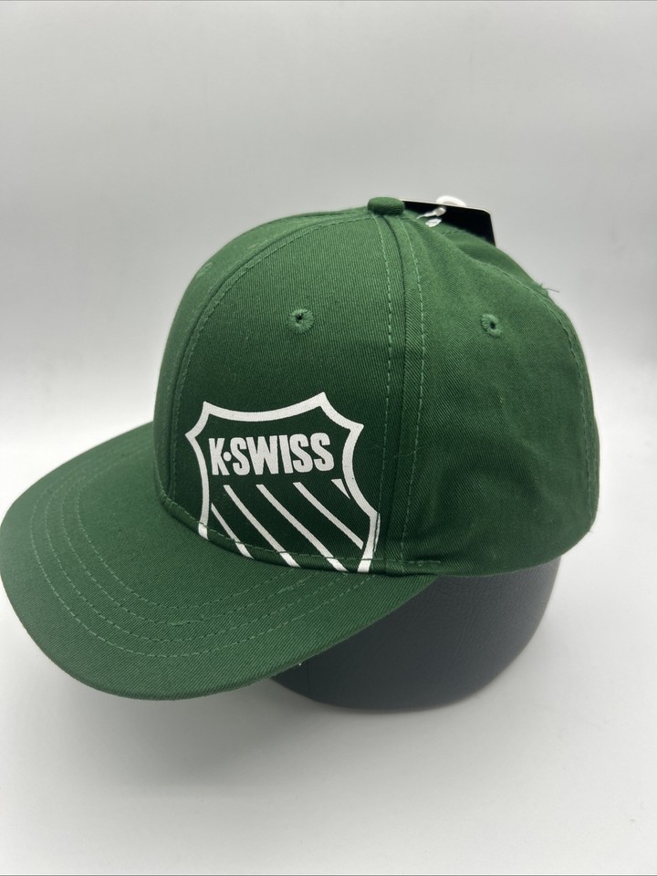 K-Swiss Hat Shield Logo "Green Offset" Baseball Snapback Cap 100% ...