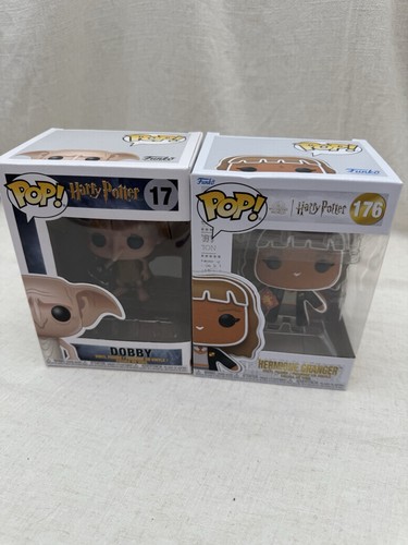 Funko Pop Harry Potter Dobby #17 & Hermione Granger #176 Lot w/ Boxes ...