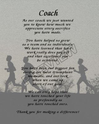 TO OUR CROSS COUNTRY COACH PERSONALIZED PRINT POEM YEAR END ...
