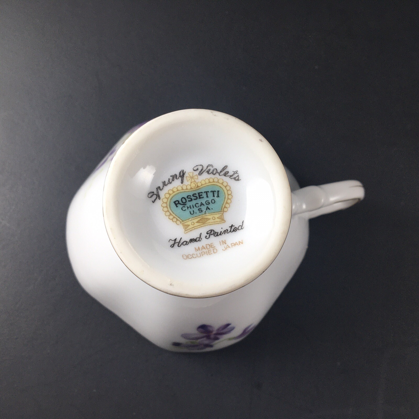 Vintage Handpainted Rossetti Spring Violets Lemon Plate & Tea Cup ...