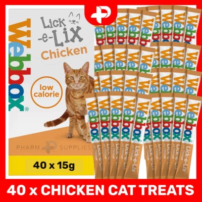 8 x Webbox Cat Lick-e-Lix Yoghurt Cat Treat Cat Food Chicken 15g Boxes ...