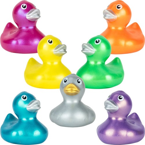 2" Inch Vinyl Rubber Metallic Ducks : PINK YELLOW SILVER GREEN and MORE ...