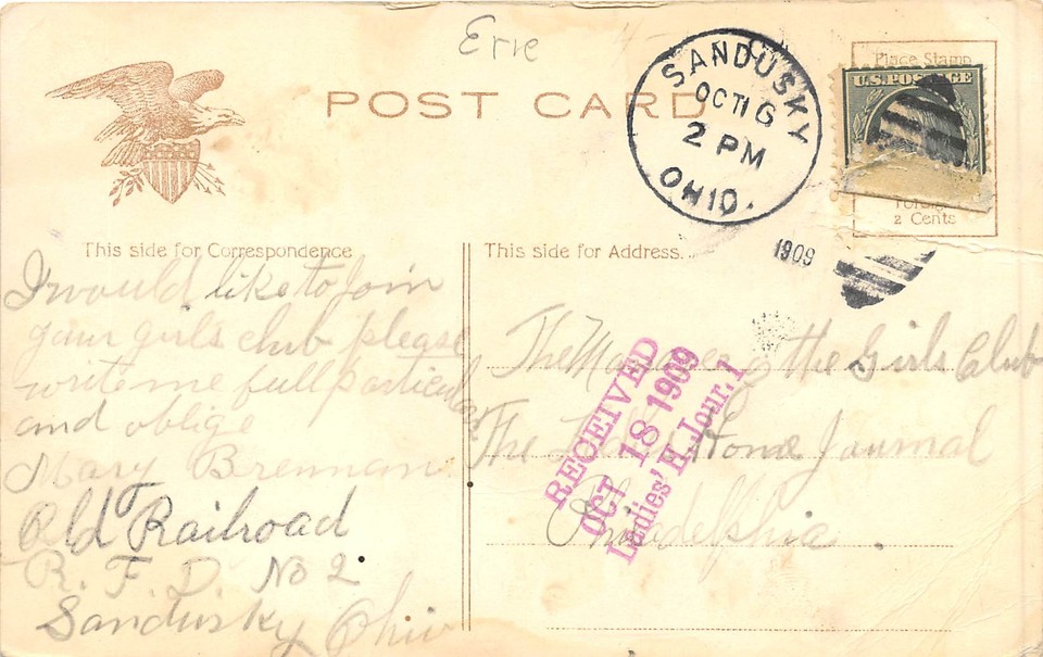 Sandusky Ohio 1909 Postcard Washington Park & Sloane House | eBay