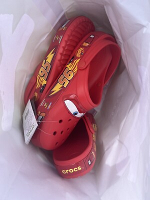 Crocs Lightning McQueen Adult Clogs - Red, US 9M / 11W | eBay