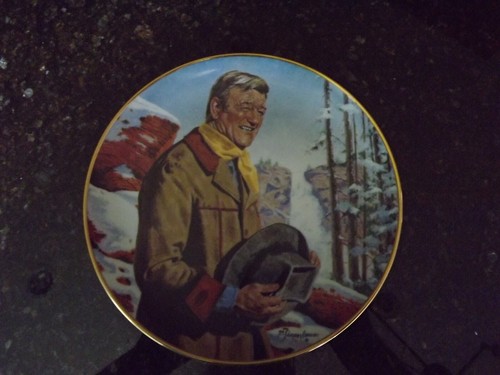 Franklin Mint John Wayne "Pine Ridge" Plate w/stand by Robert Tanenbaum ...