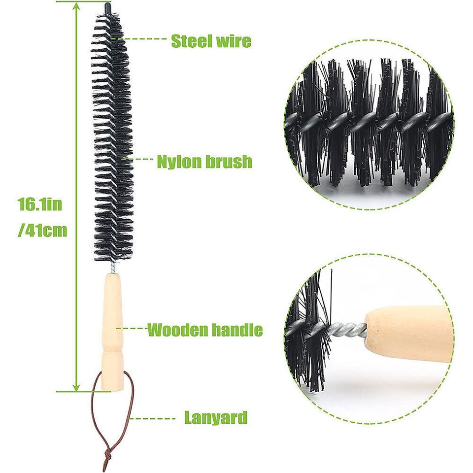 24pcs Flue Sweeping Brush & Rod Kit Soot cleaning Rods Chimney Sweep ...