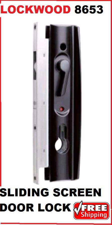 LOCKWOOD 8653 Security Screen Sliding Door Lock 8653BLK Black NO ...
