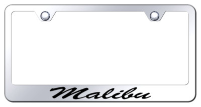 Chevrolet Malibu Etched Script Logo Chrome License Plate Frame Official ...