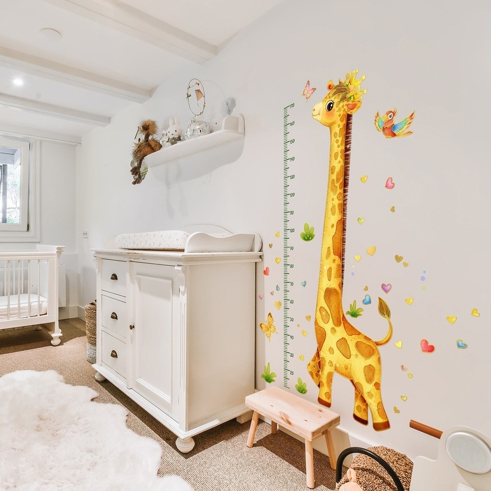 Giraffe Height Chart Self-adhesive Backing Easy To Apply Easy To Clean ...