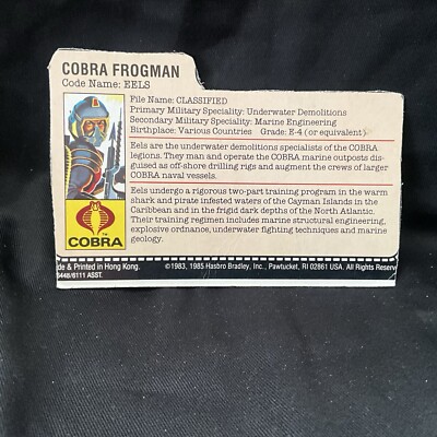 GI Joe File Card Cobra Frogman Eels ARAH | eBay