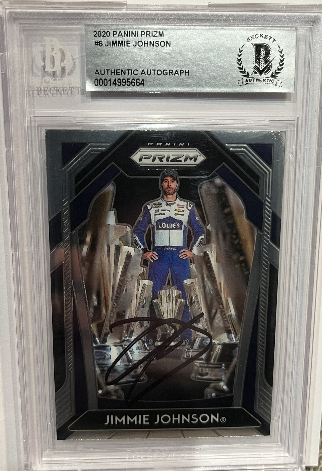 JIMMIE JOHNSON SIGNED AUTO 2020 PANINI PRIZM #6 BECKETT COA SLABBED ...