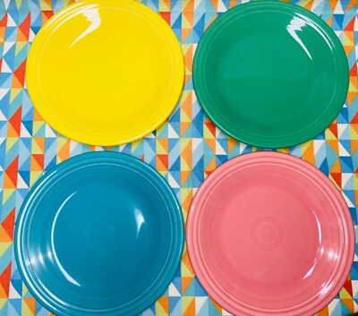 NEW PASTEL MIX SET 4 FIESTAWARE 10.5" MIXED COLOR DINNER PLATES FIESTA ...