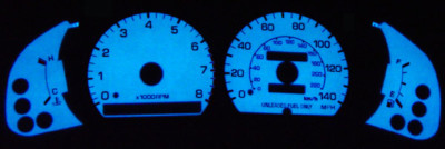 Blue / Green Glow Gauges Overlay Faces Fit For 1992-1996 Toyota Camry ...