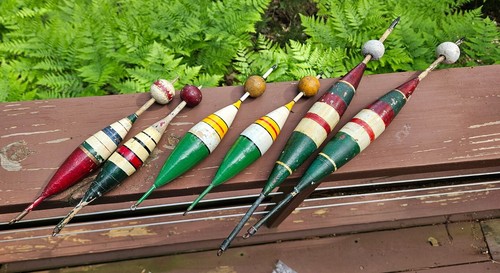 Collection of early rare Musky and Pike Bobbers - 10 inches to 17 ...