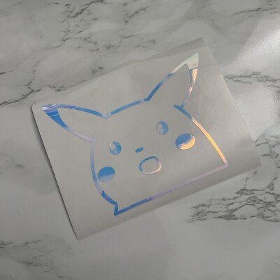 Surprised Pikachu Car Window Vinyl Decal Sticker, Pink Opal Iridescent ...