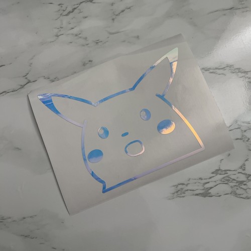 Surprised Pikachu Car Window Vinyl Decal Sticker, Pink Opal Iridescent ...