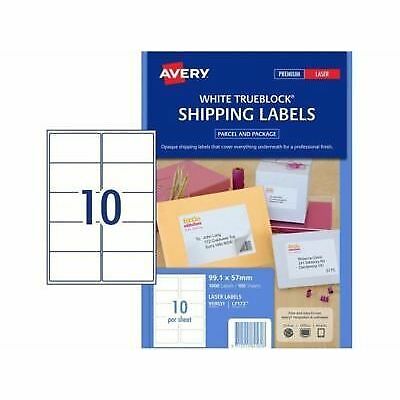 Avery 959031 Shipping Laser Labels L7173 White 10 per Sheet 100 Sheets ...