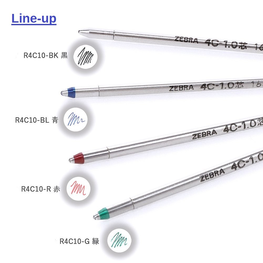 ZEBRA R4C10-BK Oil based Ink Refill 1.0 mm Black ink For ballpoint pen ...