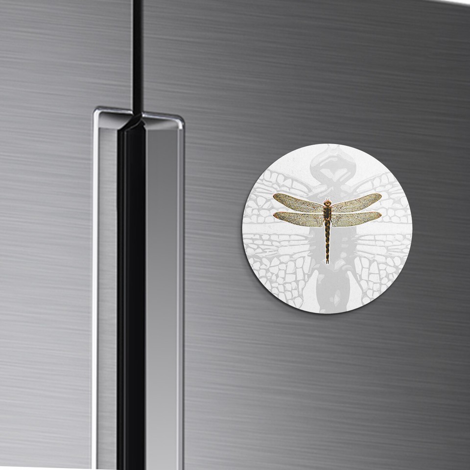 Gold Dragonfly Animal | 4'' X 4'' Round Decorative Magnet | eBay