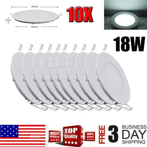 10Pack 8Inch LED Ceiling Lights Ultra-Thin Recessed Retrofits Kit 6000K ...