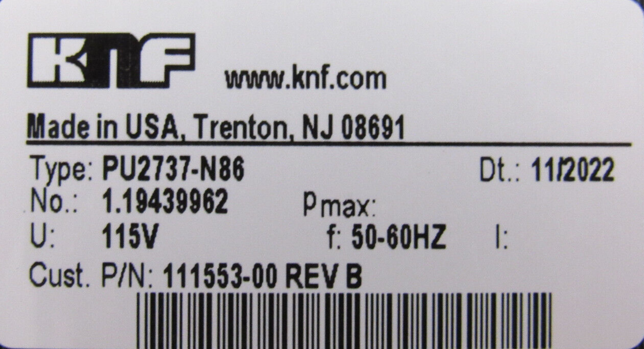 NEW THERMO SCIENTIFIC 111553-01 ANALYZER PUMP PU2737-N86 | eBay