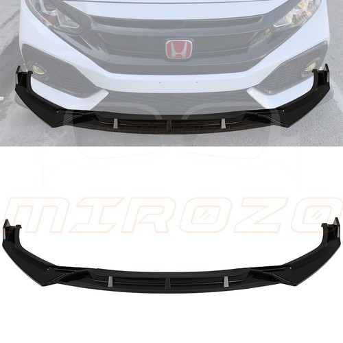 For 19-2020 Honda Civic 10th Gen Glossy Black Front Bumper Lip Spoiler ...