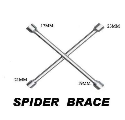 4 WAY CAR VAN WHEEL NUT WRENCH SPIDER BRACE SPANNER 17mm 19mm 21mm 23mm ...