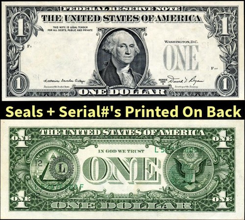 HGR SUNDAY ((ERROR)) 1981A $1 (Seal + Serial#s Printed on Back) Appears ...