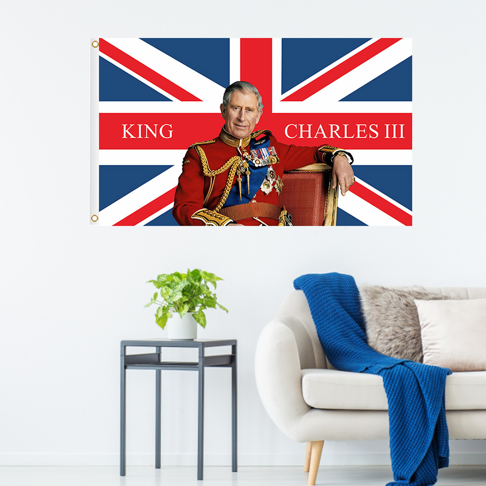 British King Charles III CIIIR Succession Flag UK King Banners Decor ...