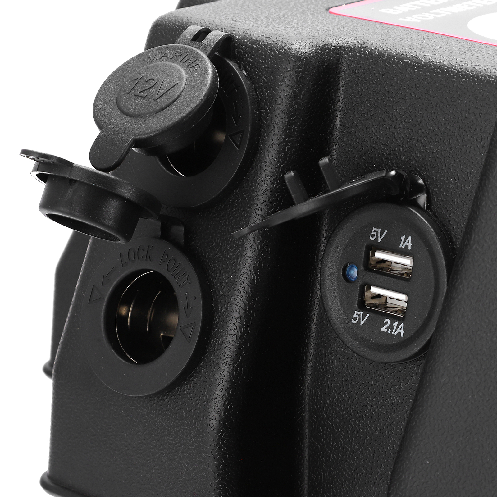 ･12V Battery Box Power Center USB Port With Voltmeter Cigarette Lighter ...