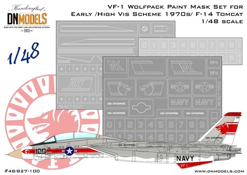 VF-1 Wolfpack Paint Mask Set for Early /High Vis/ F-14 Tomcat 1/48 DN ...