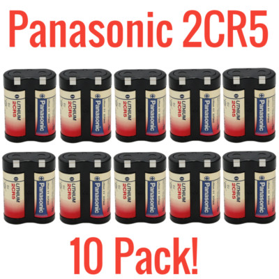 Ten Pack Panasonic 6V 2CR5 Photo Lithium Battery Black New DL45, KL2CR5 ...