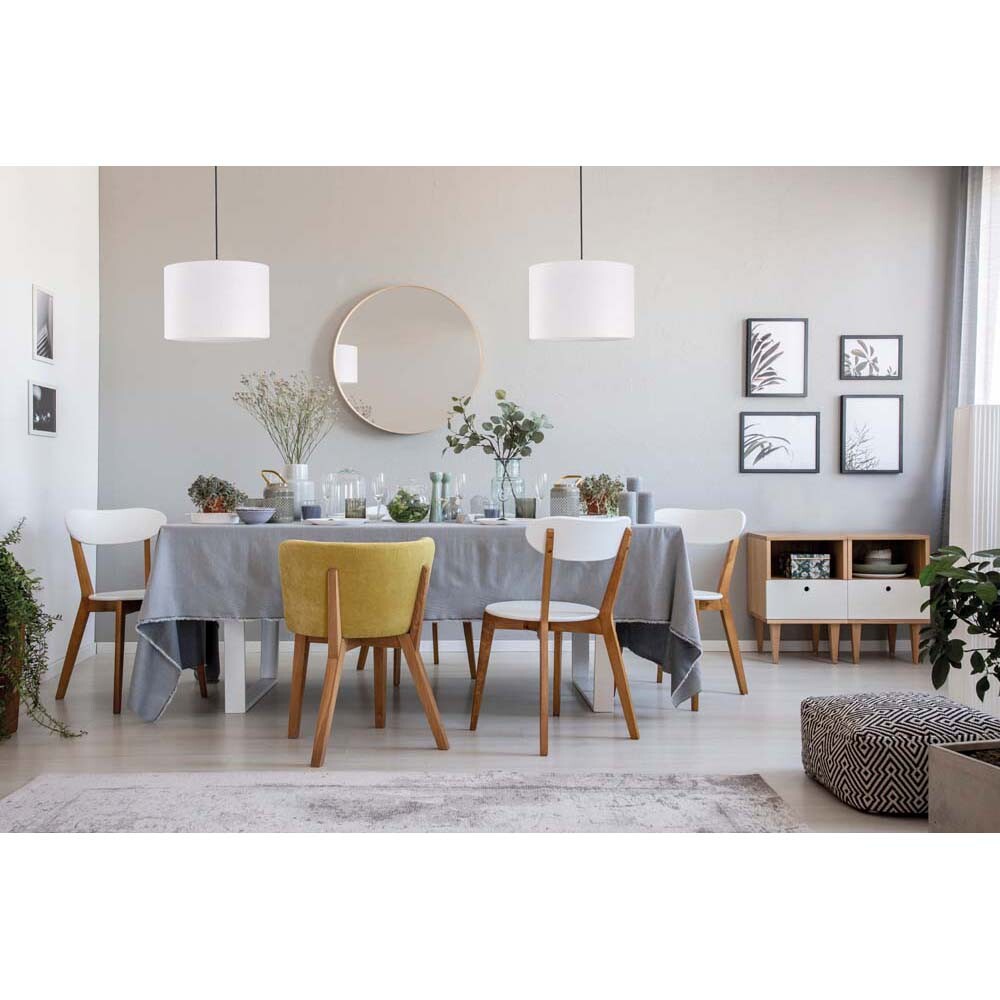 Luminaire Suspendu Table En Lampe Suspendue Toile Blanc Gris Grand ...