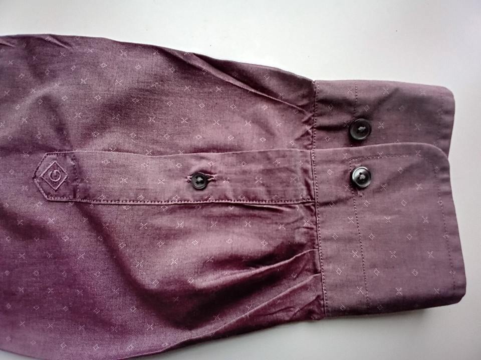 Mens Gant Purple Long Sleeve Shirt - Size XL -17.5 Inch Coller - 44 ...