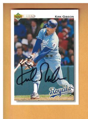 Kirk Gibson AUTOGRAPHED 1992 UPPER DECK BASEBALL CARD SIGNED KANSAS ...