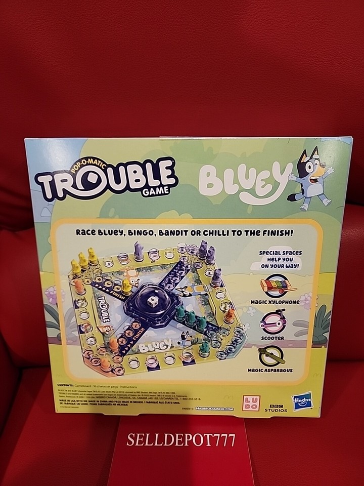 Hasbro Gaming Trouble: Bluey Edition Board Game for Kids, 2-4 ...
