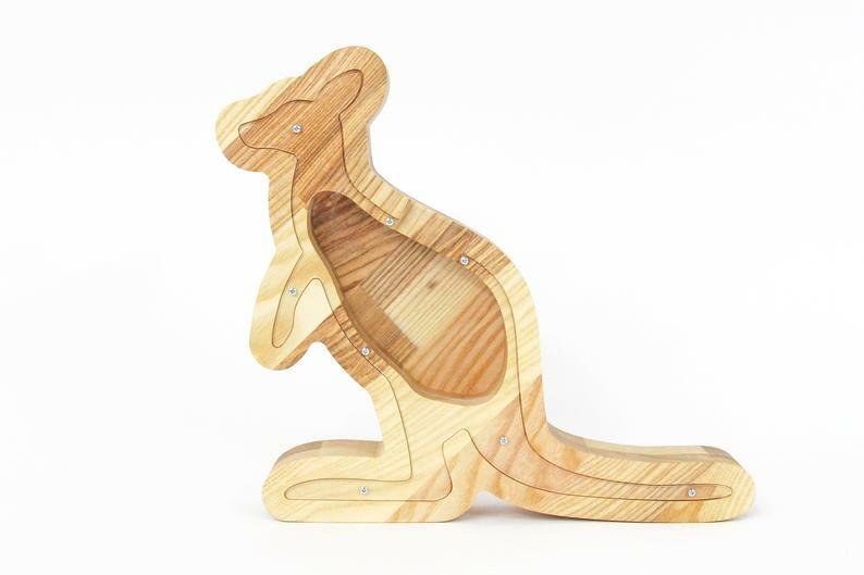 Piggy Bank - Wooden Piggy Bank Kangaroo | eBay