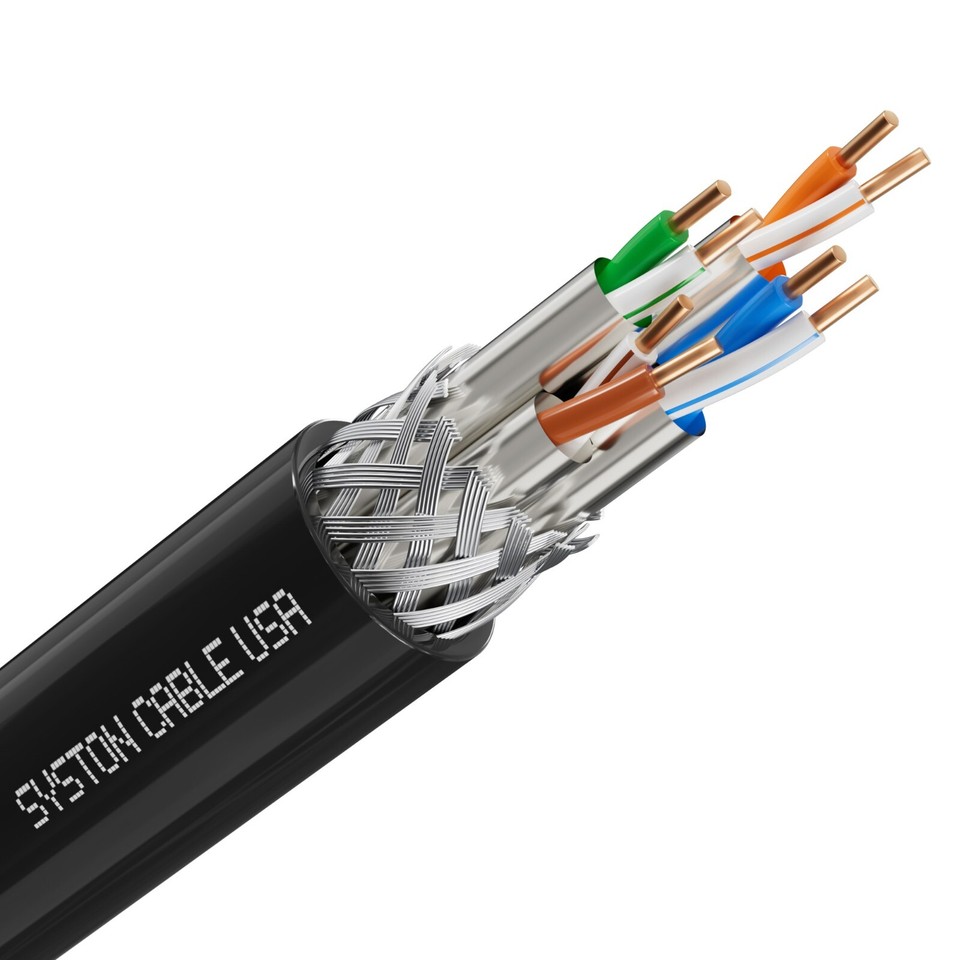 Syston Cat 8 Ethernet Bulk Cable 2000MHz 2GHz 40GB S/FTP 22 AWG 4 Pair ...