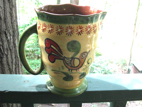 Le Plume hand painted pottery pitcher by Amica | eBay