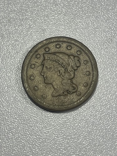 1852 Braided Hair Large Cent in Very Fine Condition | eBay