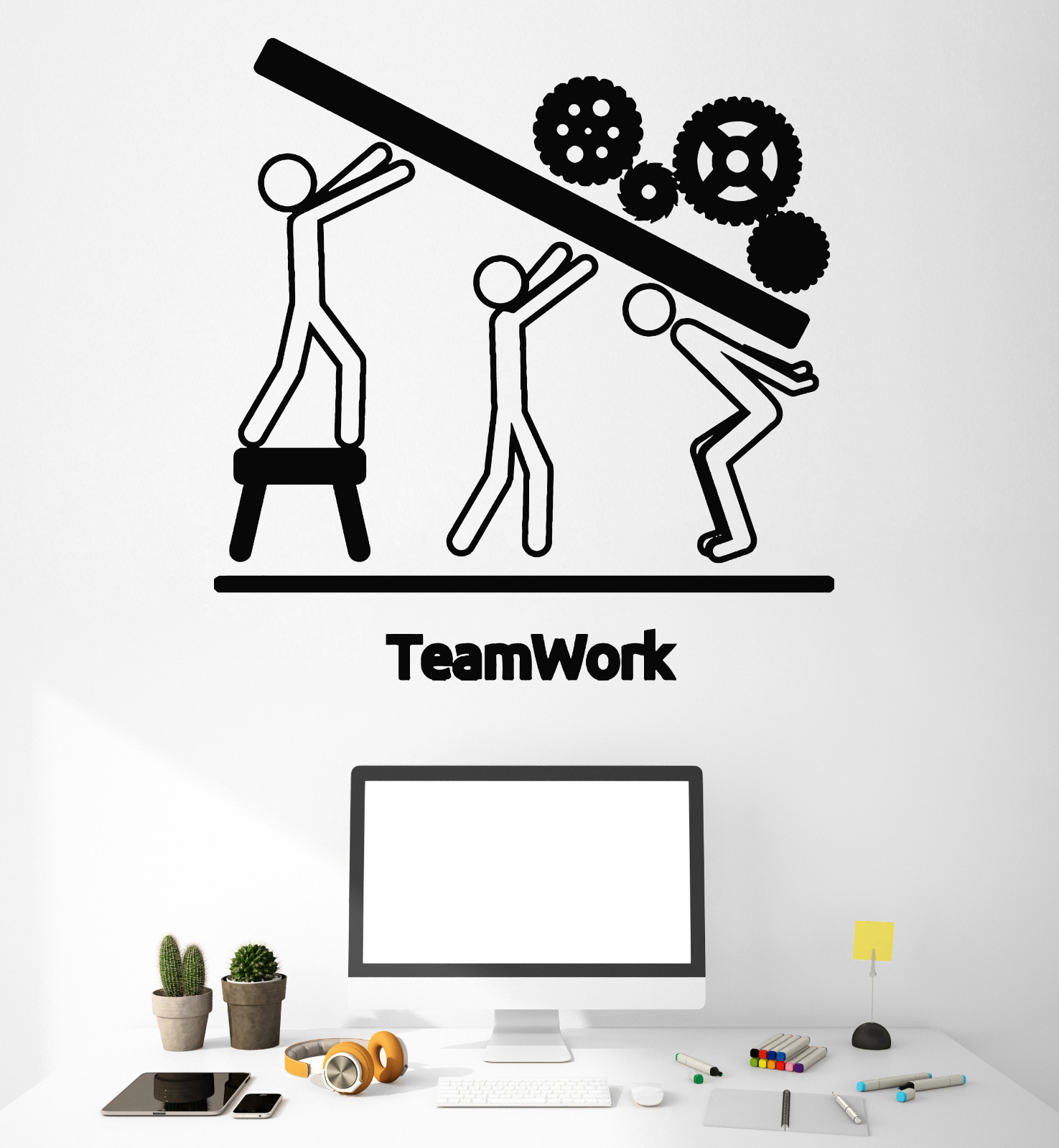 Wall Vinyl Decal Team Business Work Teamwork Office Interior Decor ...