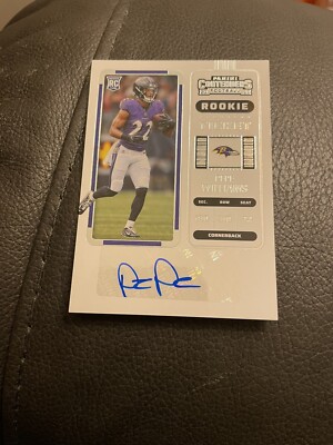 2022 Panini Contenders PEPE WILLIAMS #266 RC Rookie Ticket Auto Ravens ...