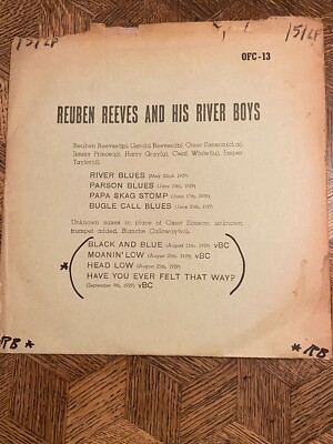REUBEN REEVES - & His River Boys~ ONLY FOR COLLECTORS 10" OFC-13 ...
