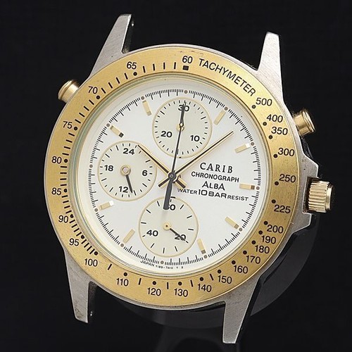Alba Caribe Y189-7A10 QZ Silver Dial Analog Men's Watch Japan Used ...