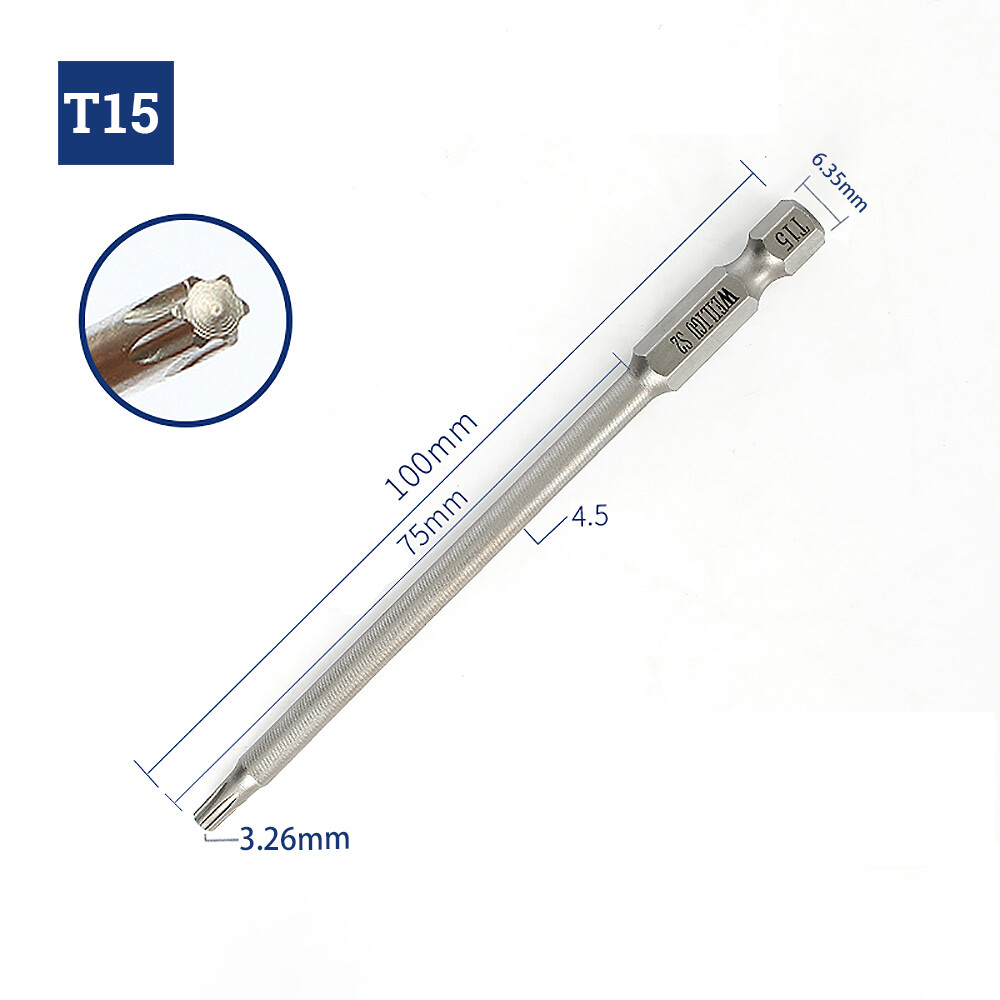 Extra Long Torx Security Bit Set Tamper Proof Screwdriver Bits T8 - T50 ...