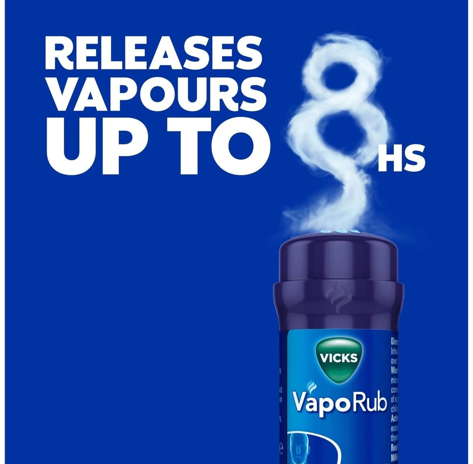 Vicks VapoRub Easy Apply Chest Rub, Cold Symptom Relief, Menthol Vapour ...